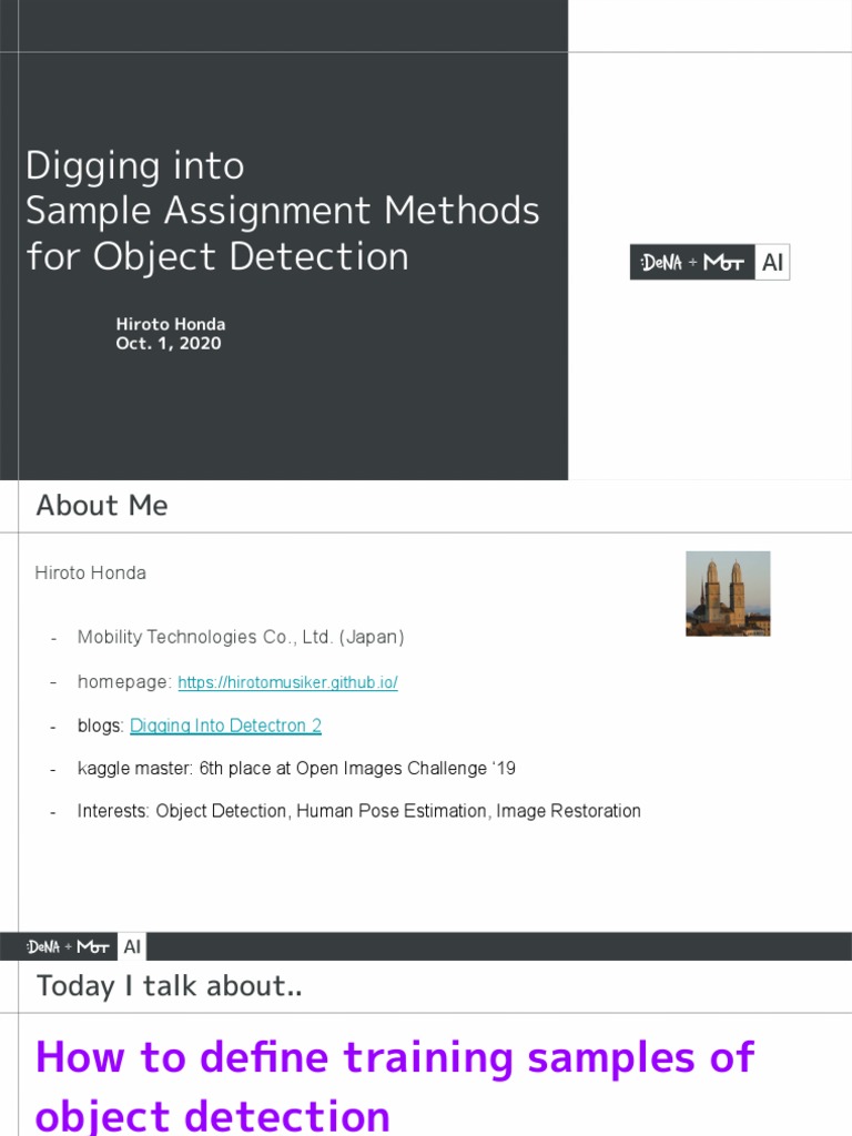 Digging Into Sample Assignment Methods For Object Detection | PDF | Sensor | Computer Science