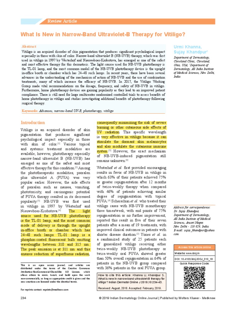 NB UVB Vitiligo | PDF