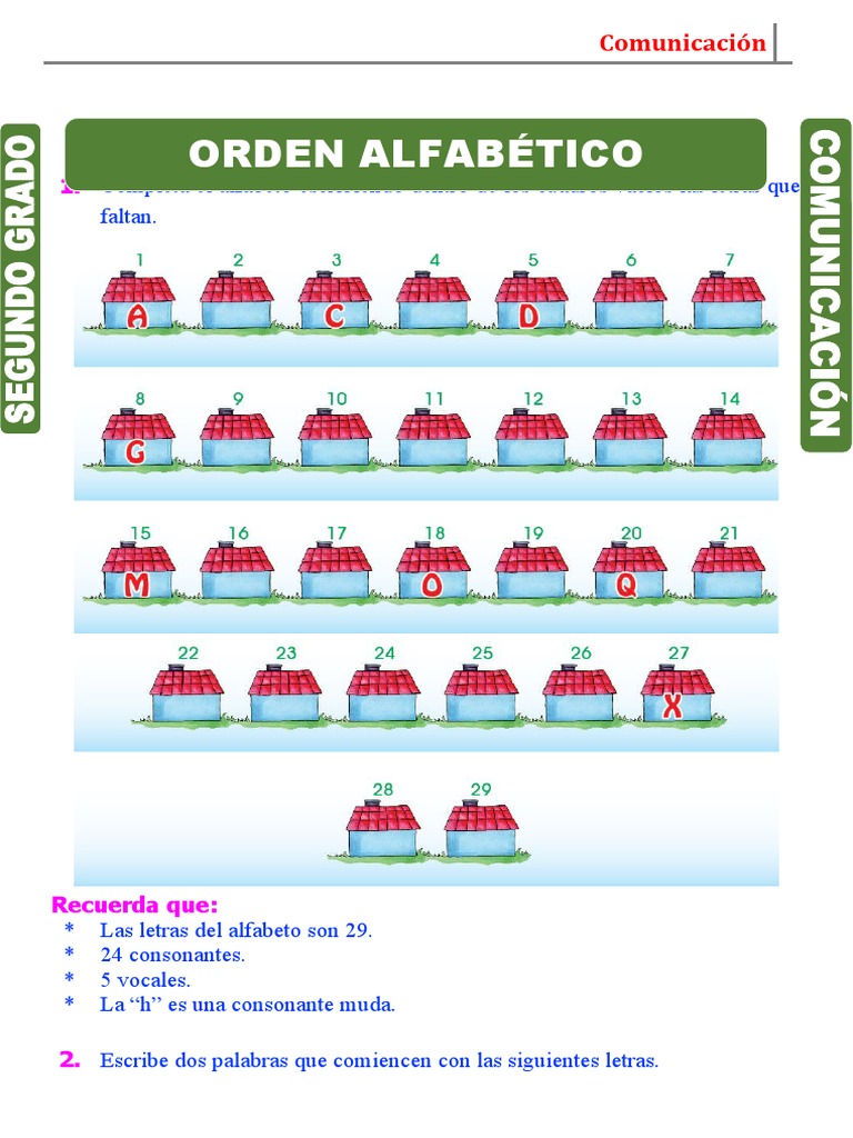 Repaso Orden Alfabetico | PDF | Artes del Lenguaje y Comunicación