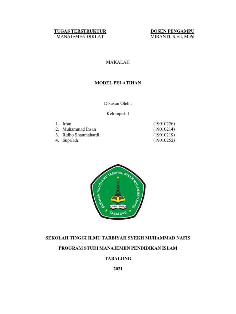 Kel 1 (Model Pelatihan) | PDF | Karier & Perkembangan