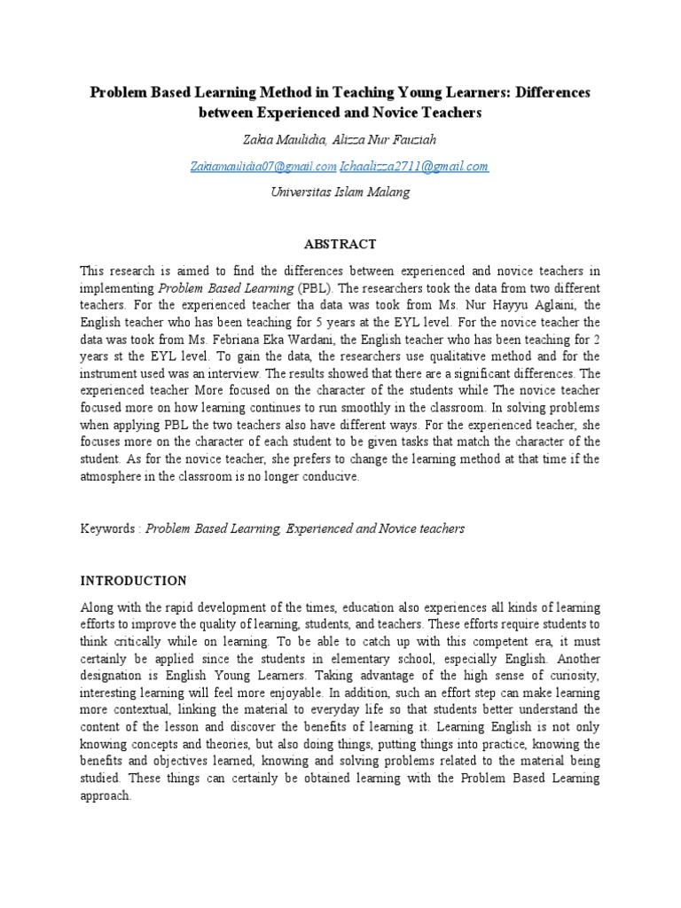 Problem Based Learning | PDF | Learning | Teachers