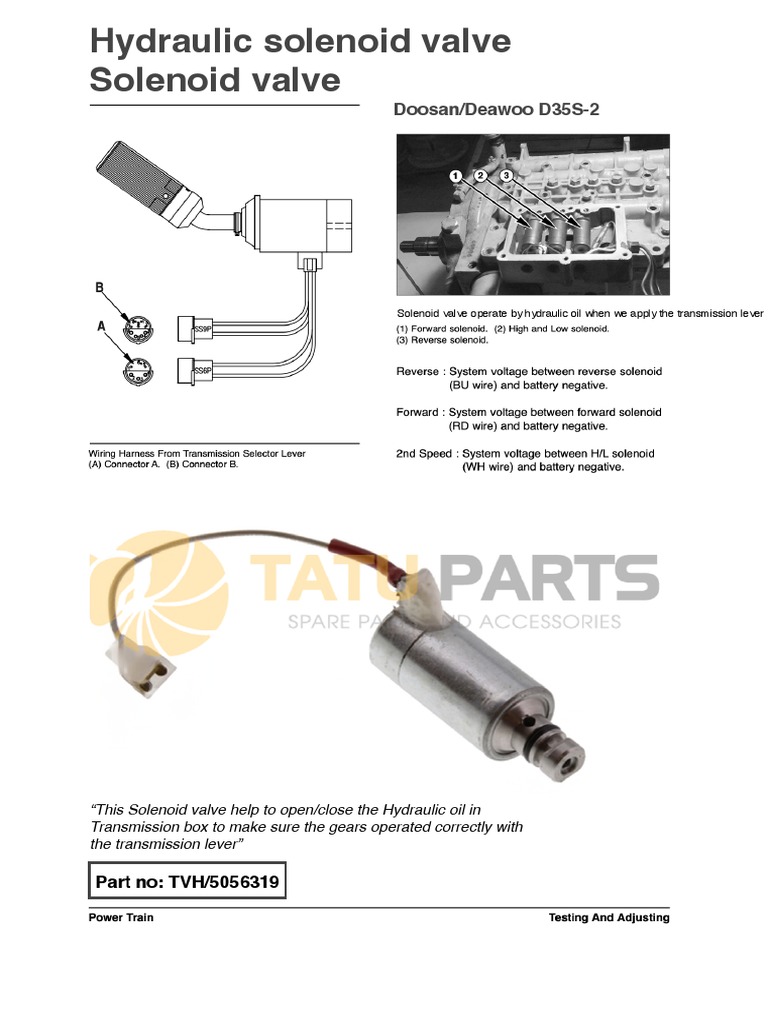 Catalogue Hydraulic Solenoid Valve DOOSAN D35S-2 | PDF | Technology ...