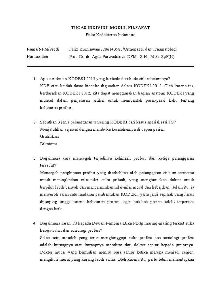 Tugas Individu Modul Filsafat | PDF