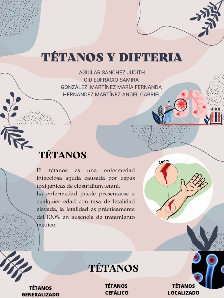 Presentacion Tetanos y Difteria | PDF | Enfermedades animales | Vacunación