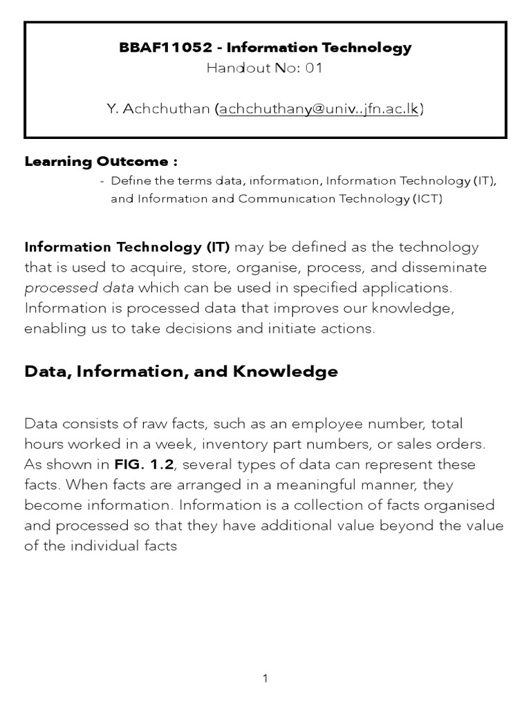 Introduction To Information Technology | PDF