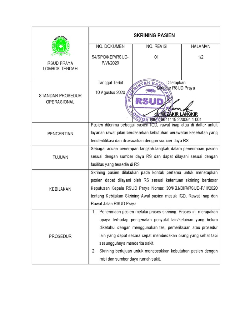 2 AKP 1 A SPO SKRINING PASIEN | PDF