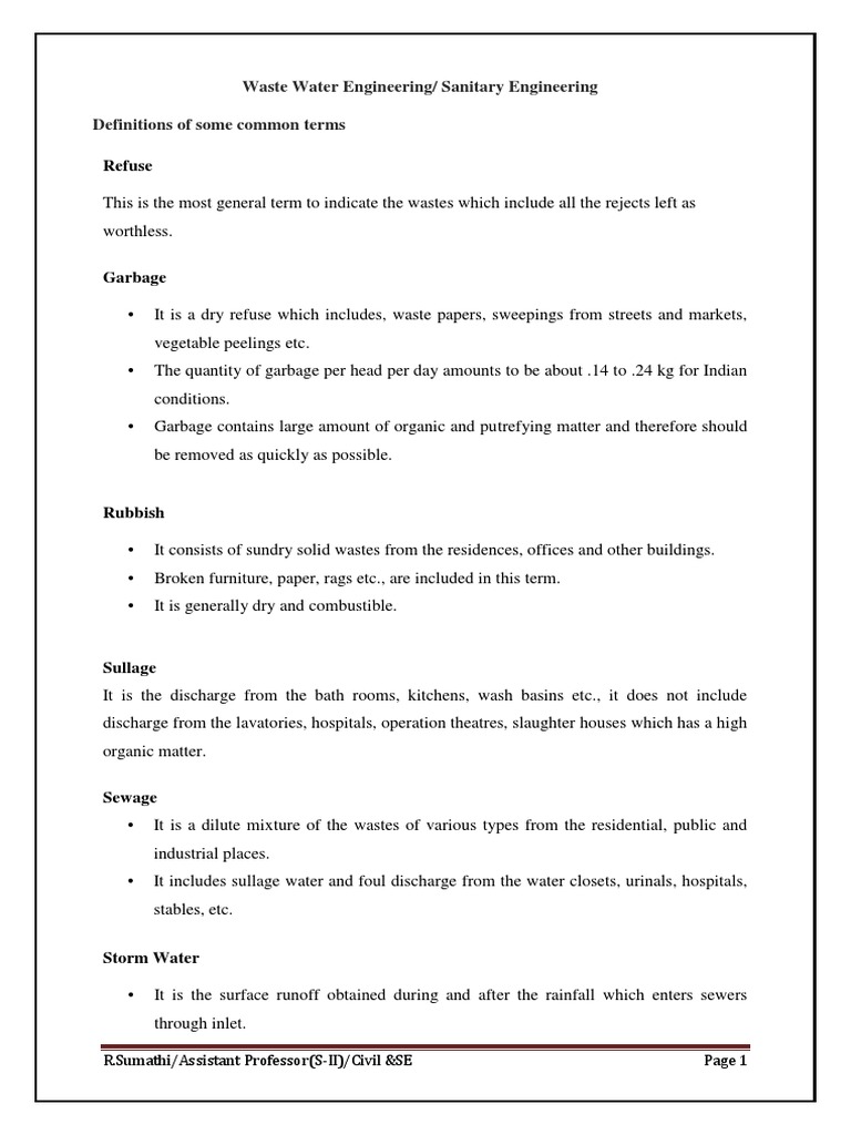 EE-II - Unit I - Planning of Sewerage System-Lecture Notes | PDF ...