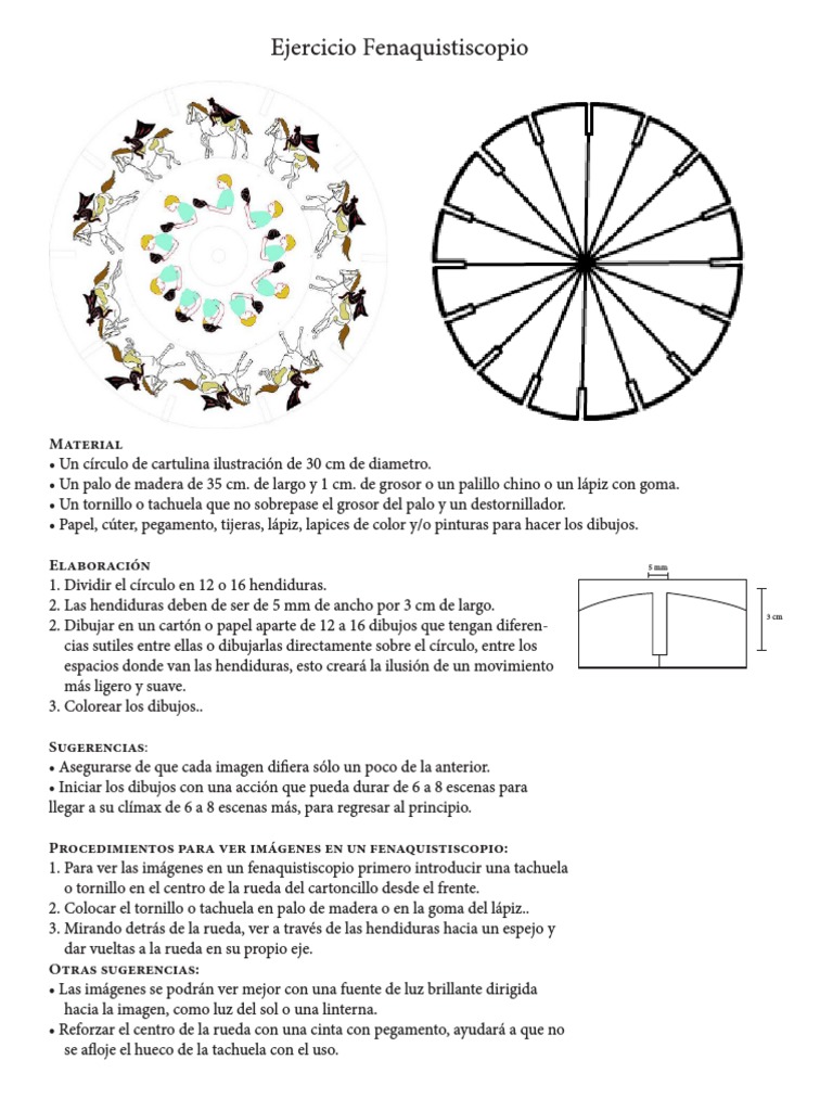 Instrucciones Fenaquistiscopio | PDF