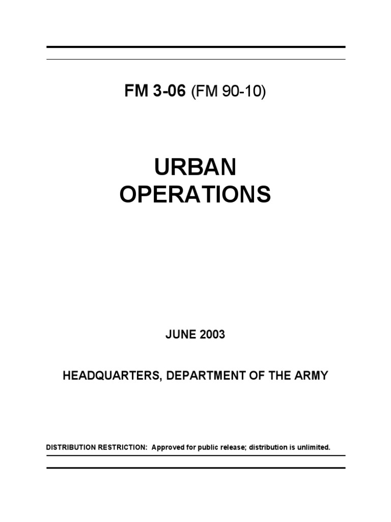 Army Urban Operations Manual | PDF | History