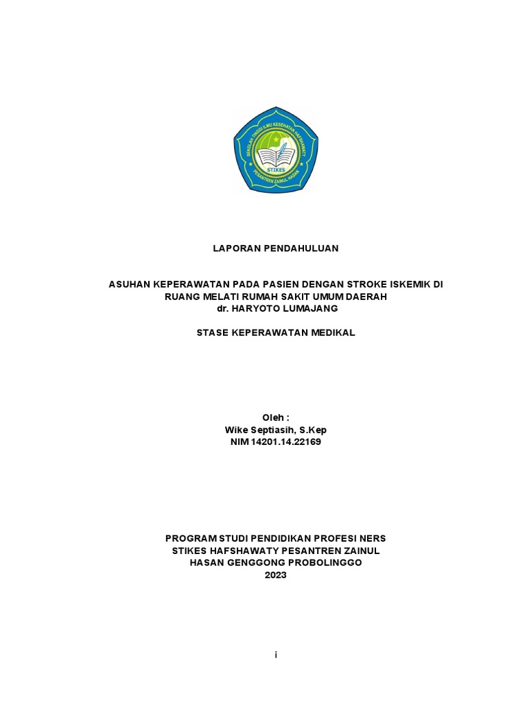 Laporan Pendahuluan Stroke Iskemik - Wike Septi | PDF
