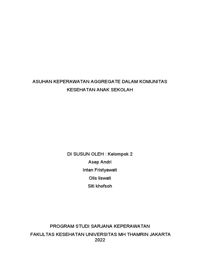 Tugas KLP 2 - Kesehatan Anak Sekolah | PDF | Ilmu Sosial | Pengembangan Diri