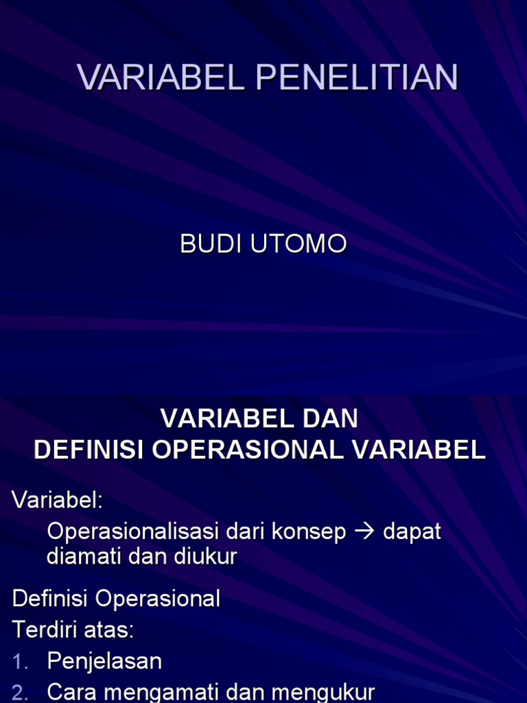 Variabel Dan Definisi Operasional Variabel | PDF
