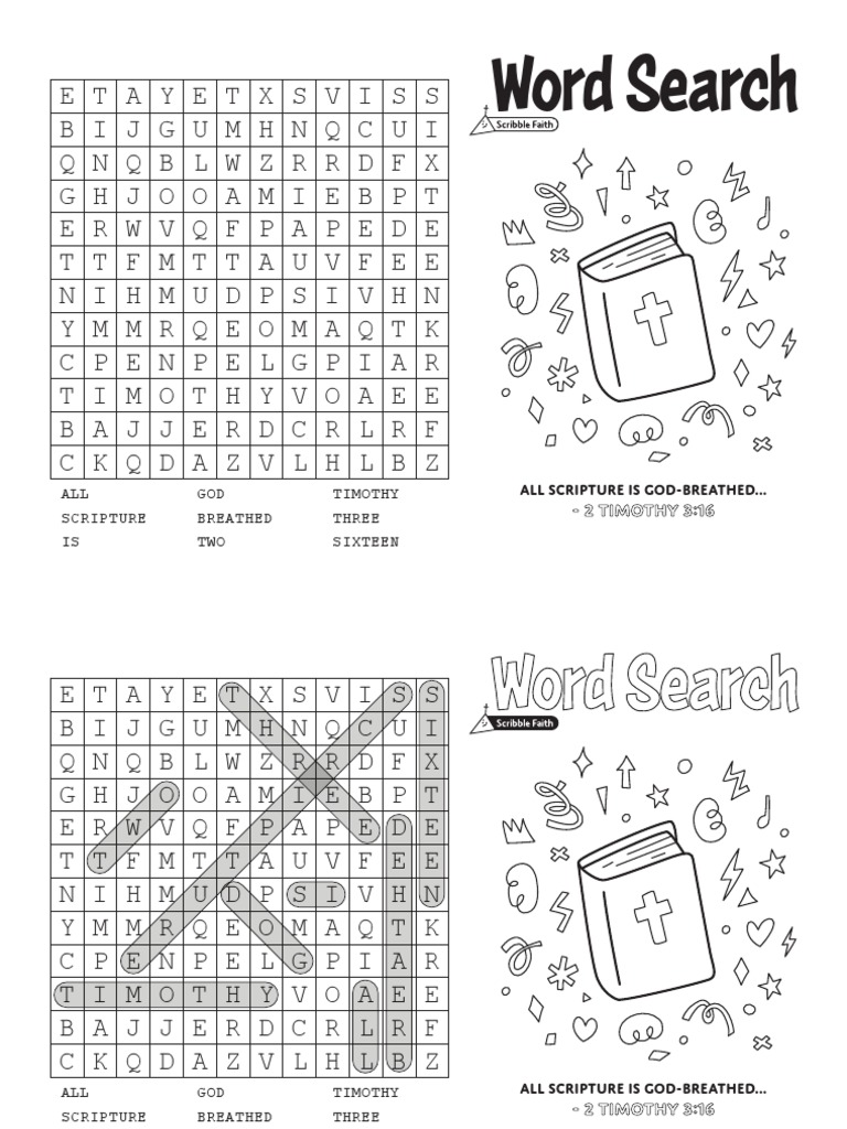 2 Timothy 3v16 Word Search | PDF