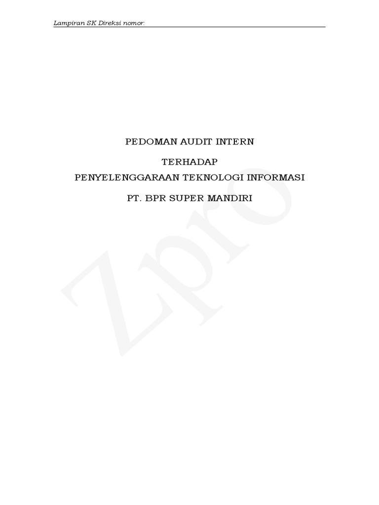 Pedoman Audit TI | PDF | Bisnis