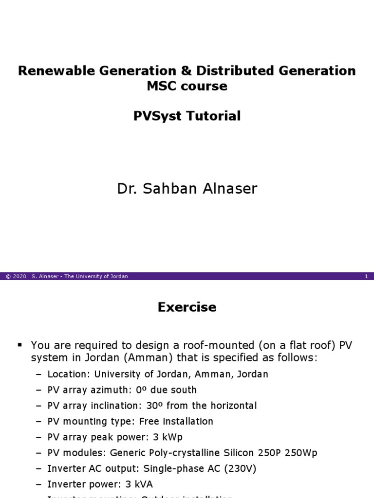 PVsyst Tutorial | PDF