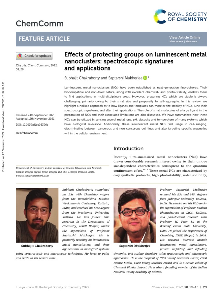 Chemcomm: Feature Article | PDF | Materials | Chemistry