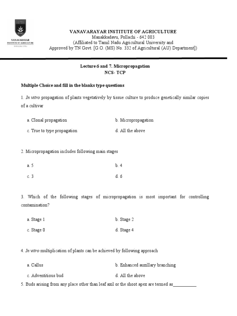 Lec 6 and 7-MCQ and Fill in The Blanks | PDF