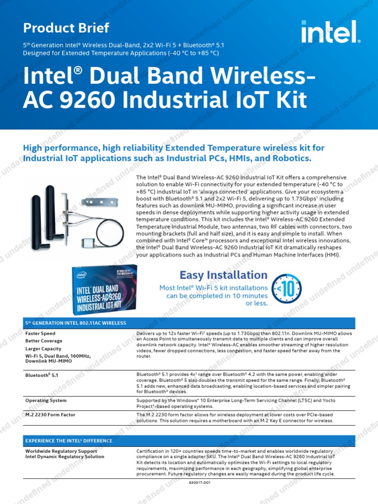 630317-001 - Intel Wireless DB AC9260 Industrial IoT Kit - Product Brief | PDF | Bluetooth ...
