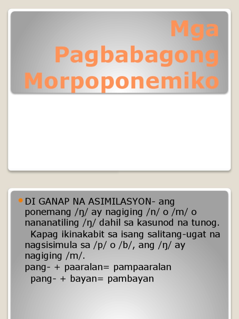 Pagbabagong Morpoponemiko | PDF