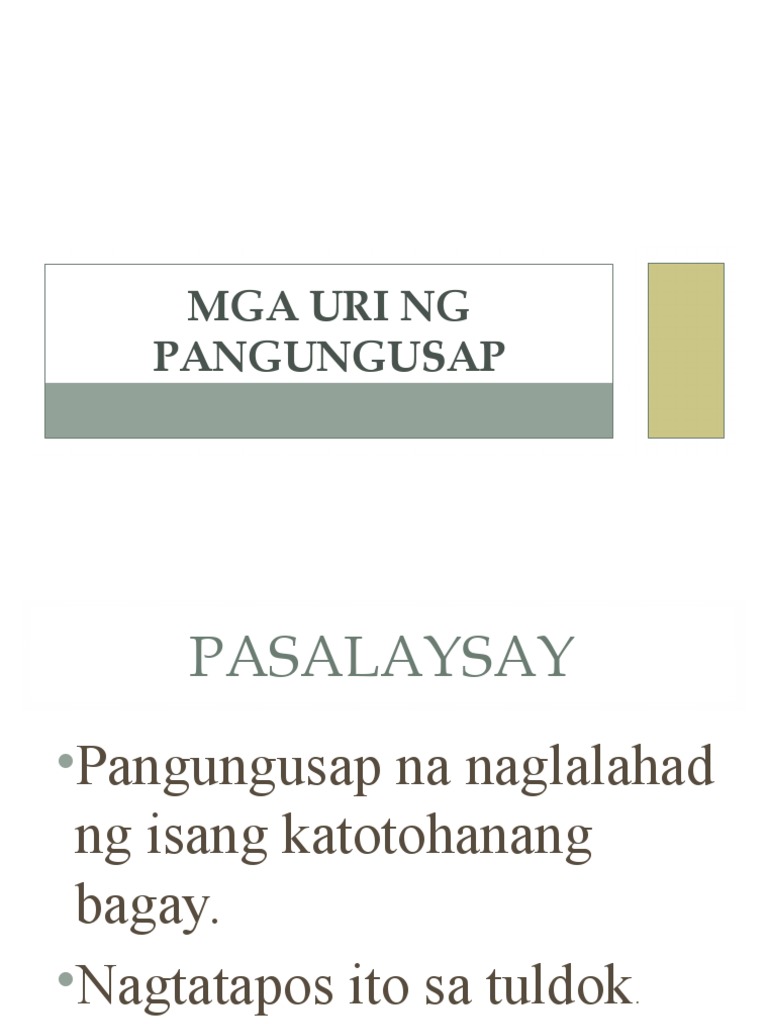 Uri NG Pangungusap | PDF