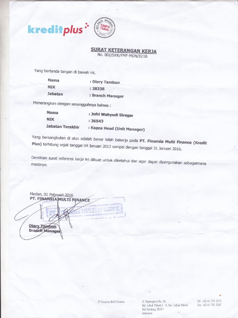 Dokumen.tips Surat Referensi Kredit Plus | PDF