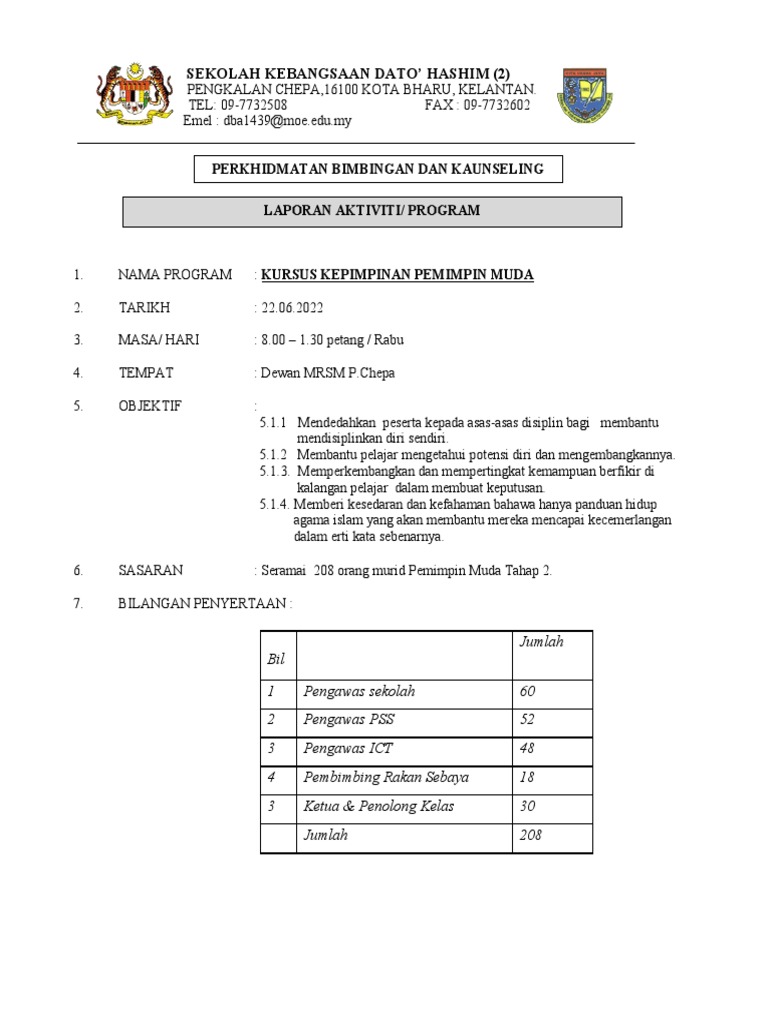 Laporan Kursus Kepimpinan 2022 | PDF