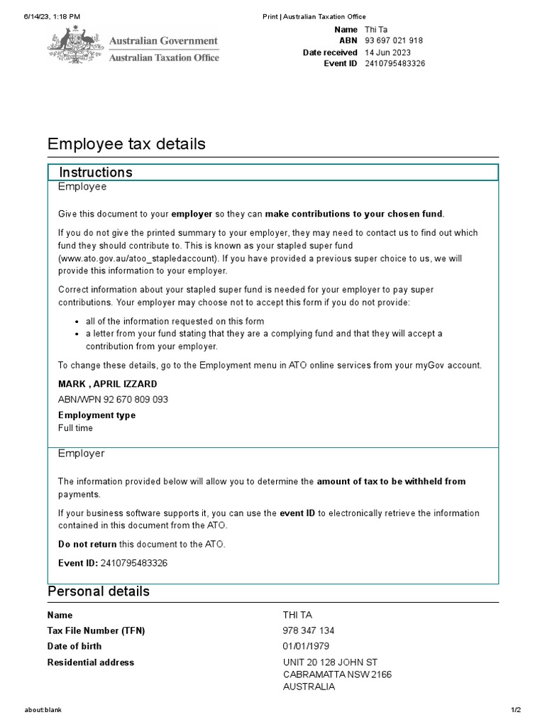 Print _ Australian Taxation Office | PDF | Payments | Government Finances