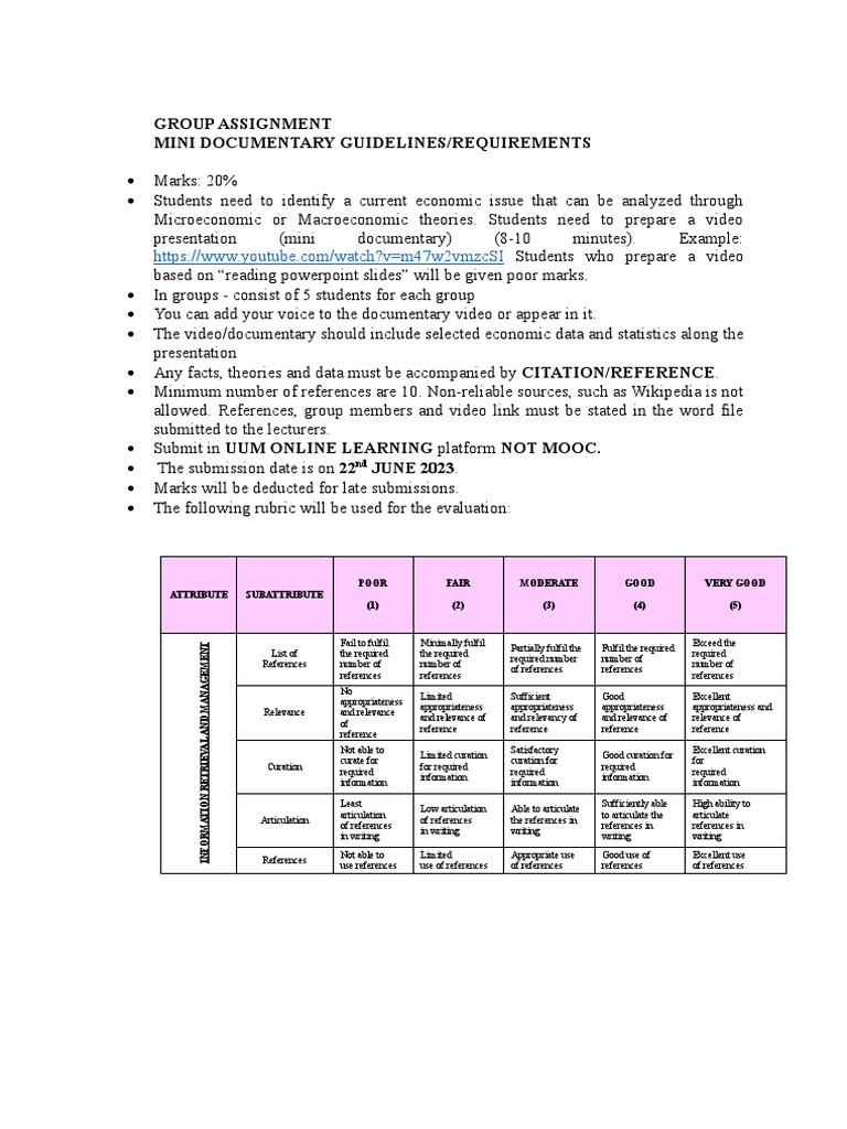 Group Assignment Guideline | PDF | Information Science | Computing