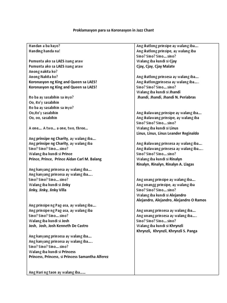 Jazz Chant | PDF