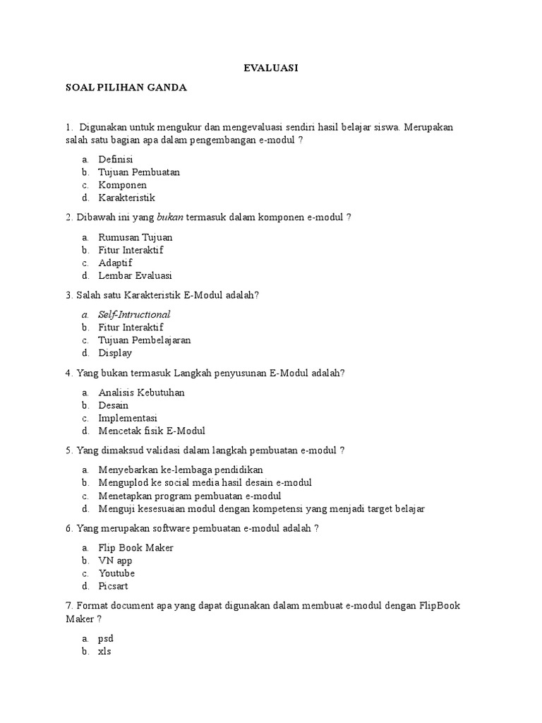 Evaluasi Kegiatan Pembelajaran 2 Pdf