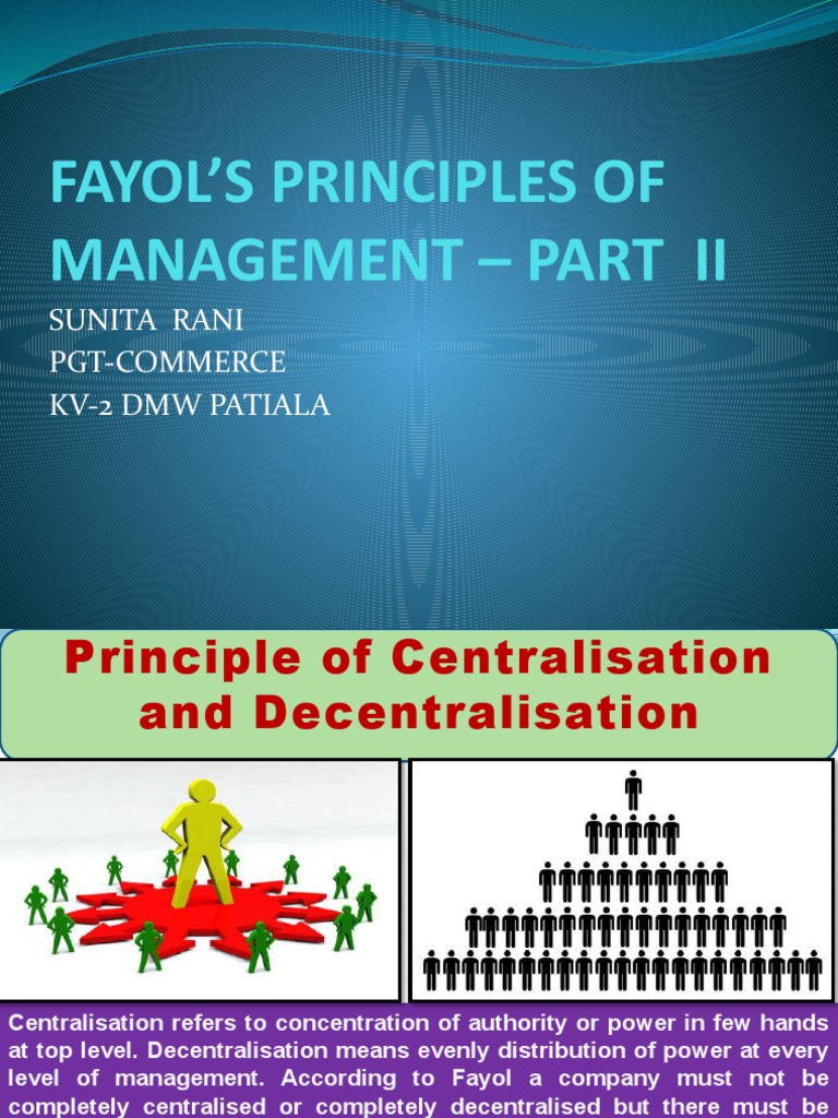 Fayol's Principles of Management - Part II | PDF | Employment ...