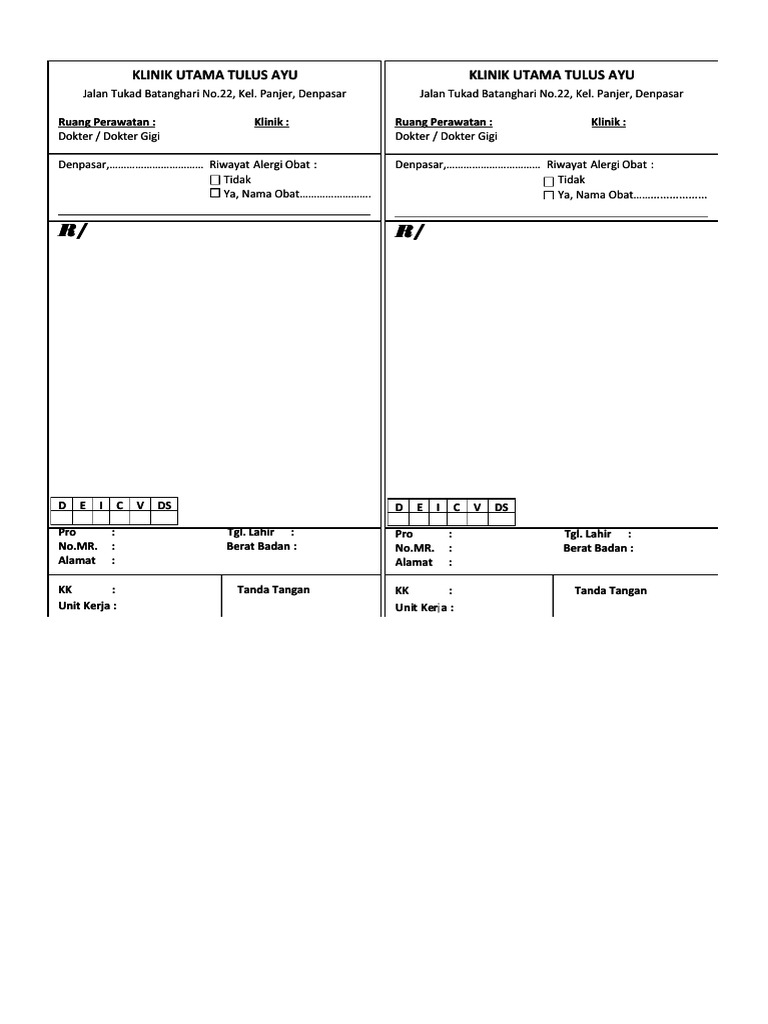 Form Resep Dokter | PDF