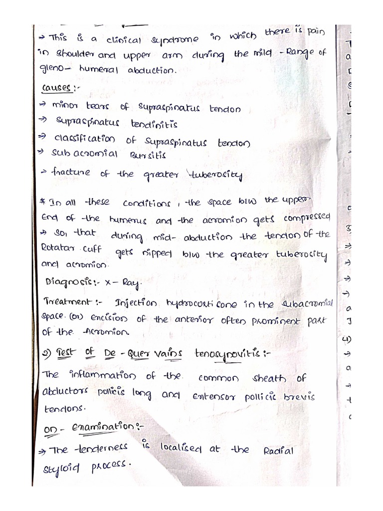 PT Ortho Notes | PDF