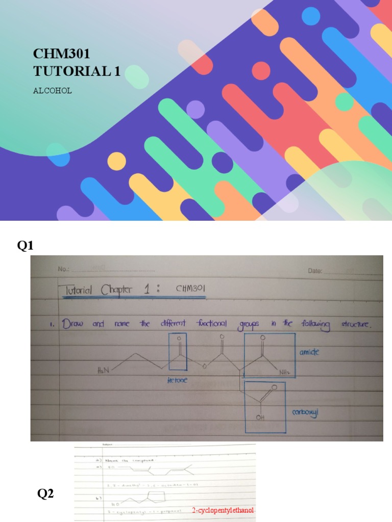 Tutorial 1 - Alcohol Chm301 | PDF