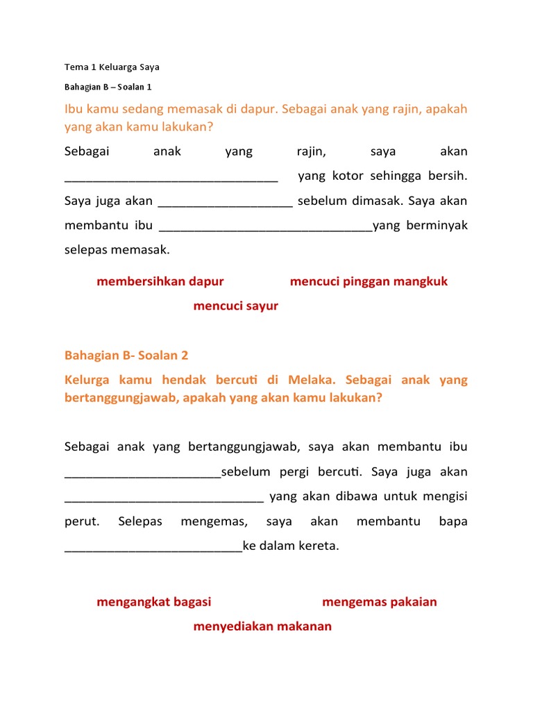 SJKC Darjah 2 BM- Karangan -Isi tempat kosong | PDF