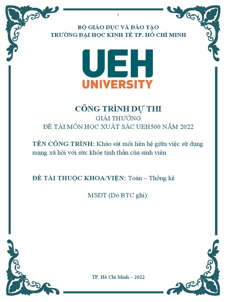 Nhom 1 - UEH-500-2022-Thống-kê-ứng-dụng-trong-kinh-tế-và-kinh-doanh-sửa-lần-2 Comments | PDF