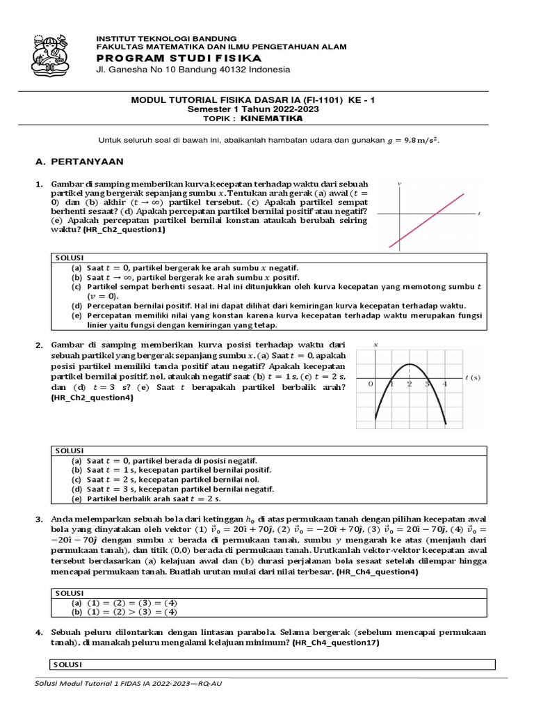 TUTORIAL Modul 1 Fidas IA - 2022 2023 Revisi | PDF