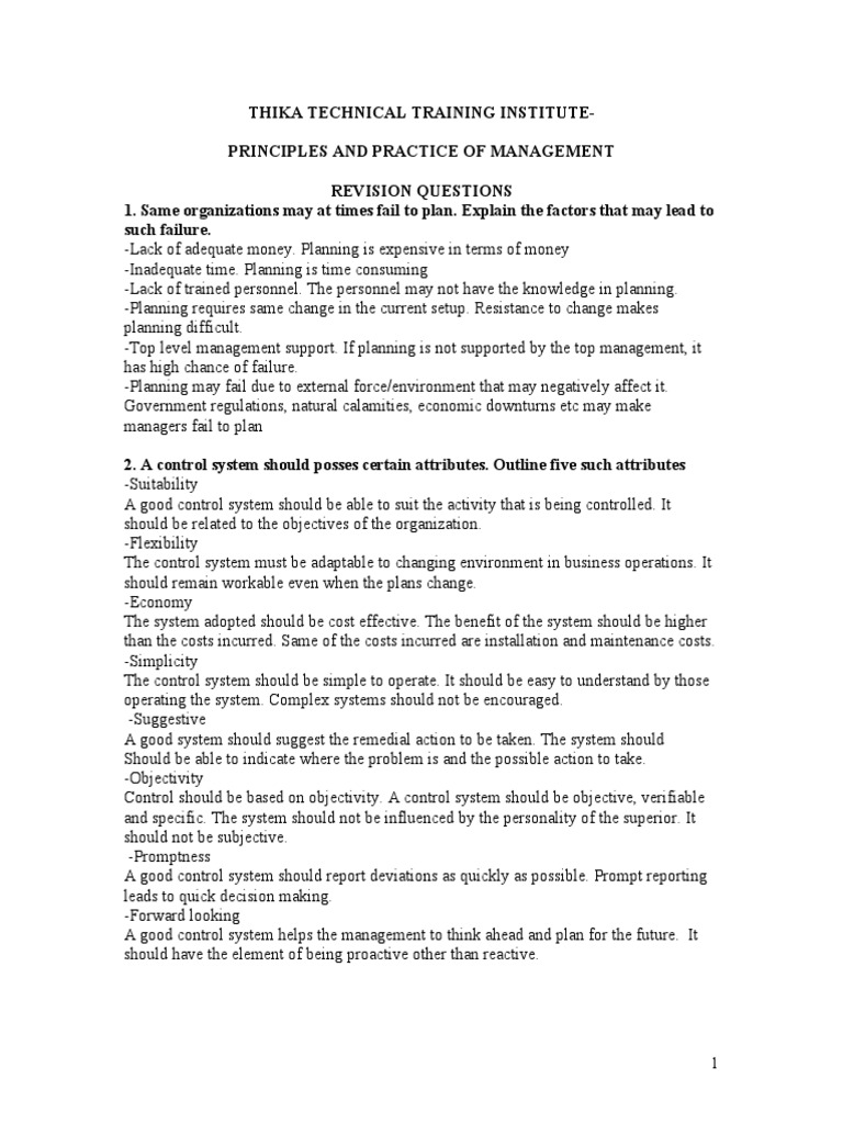 Revision Questions For PPM | PDF