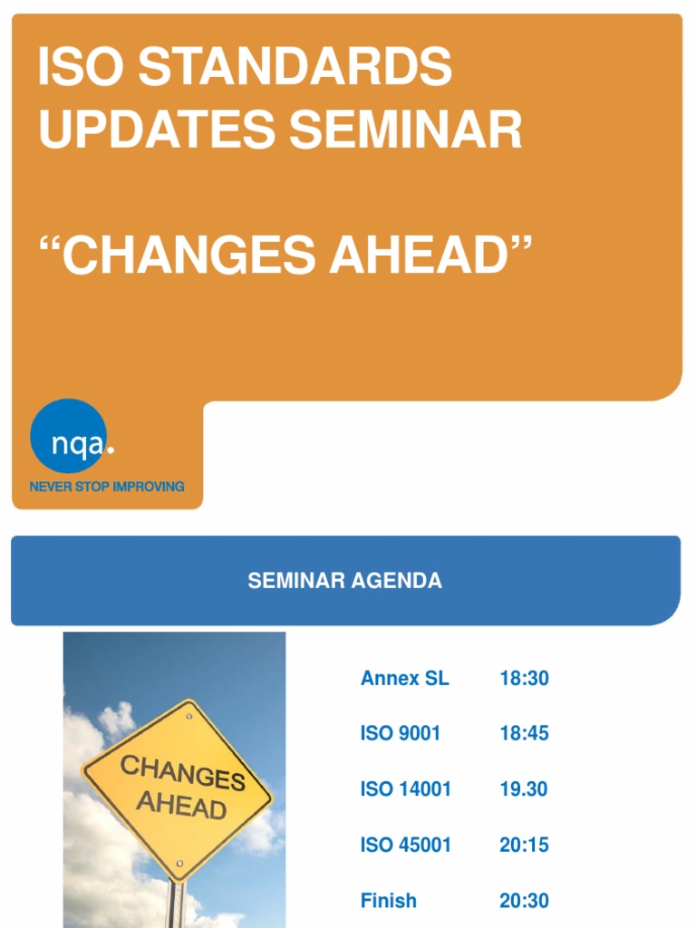 ISO Standards Updates Seminar Agenda | PDF | Risk | Iso 9000
