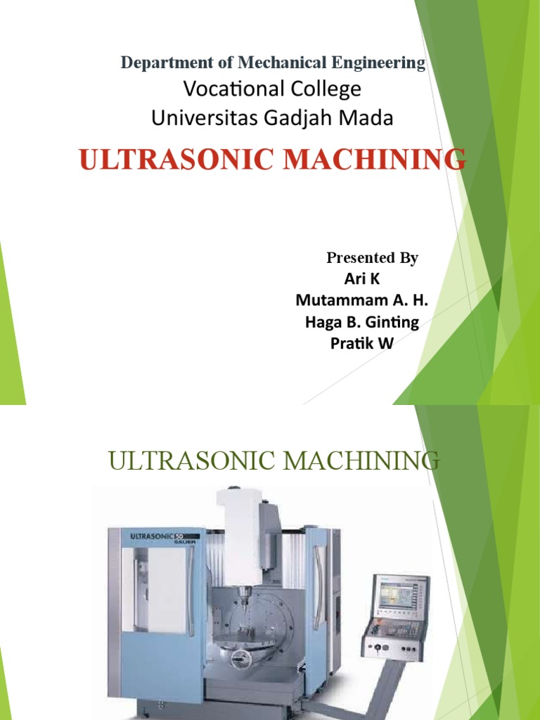 Ultrasonic Machining Overview | PDF | Machining | Industrial Processes