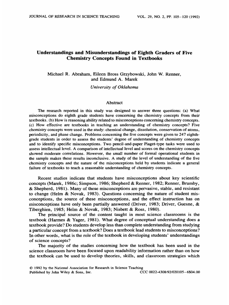 Understandings and Misunderstandings of | PDF