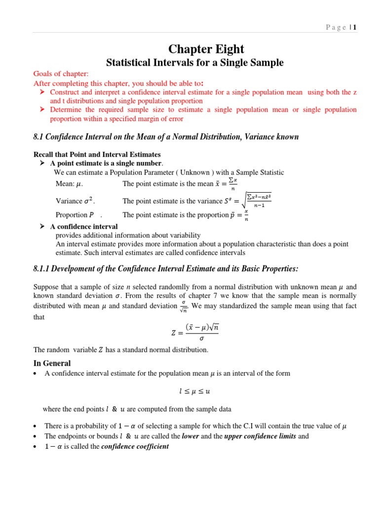 Applied Statistics and Probability For Engineers Chapter - 8 | Download Free PDF | Standard ...
