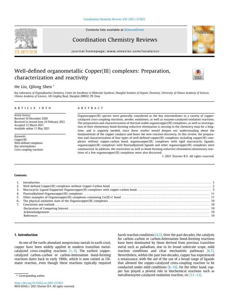 Cu Complexes | PDF | Coordination Complex | Chemical Reactions