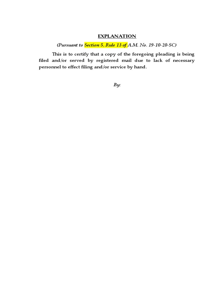 Certified Mailing of Legal Pleading | PDF