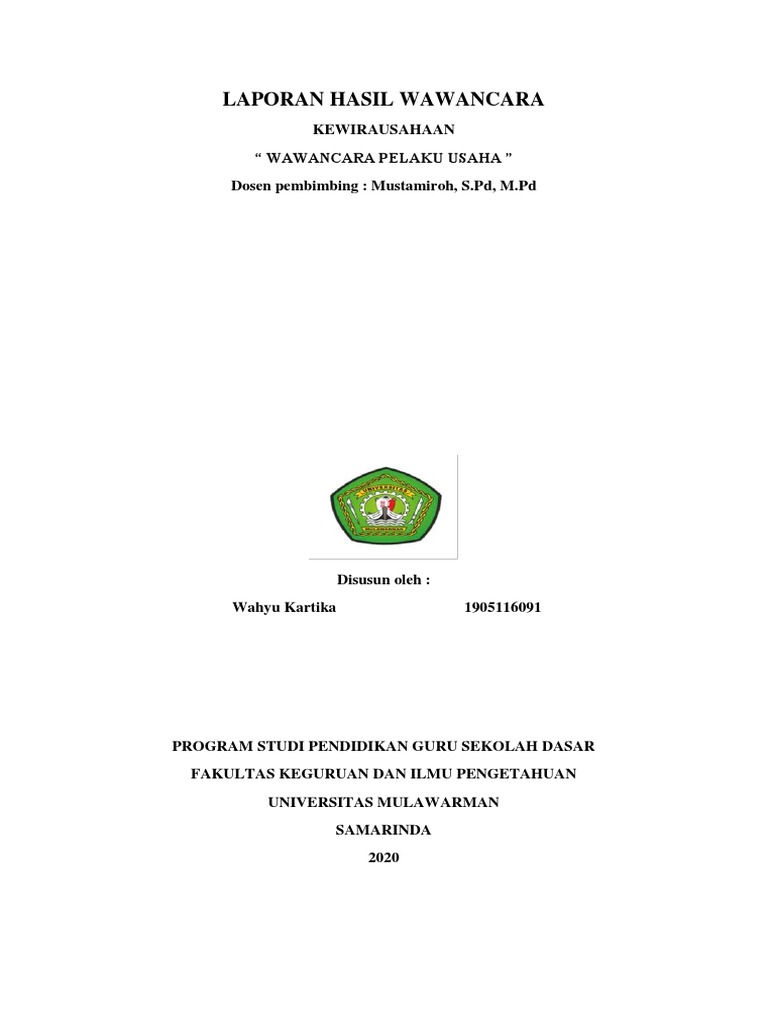 Laporan Wawancara | PDF | Pengembangan Diri