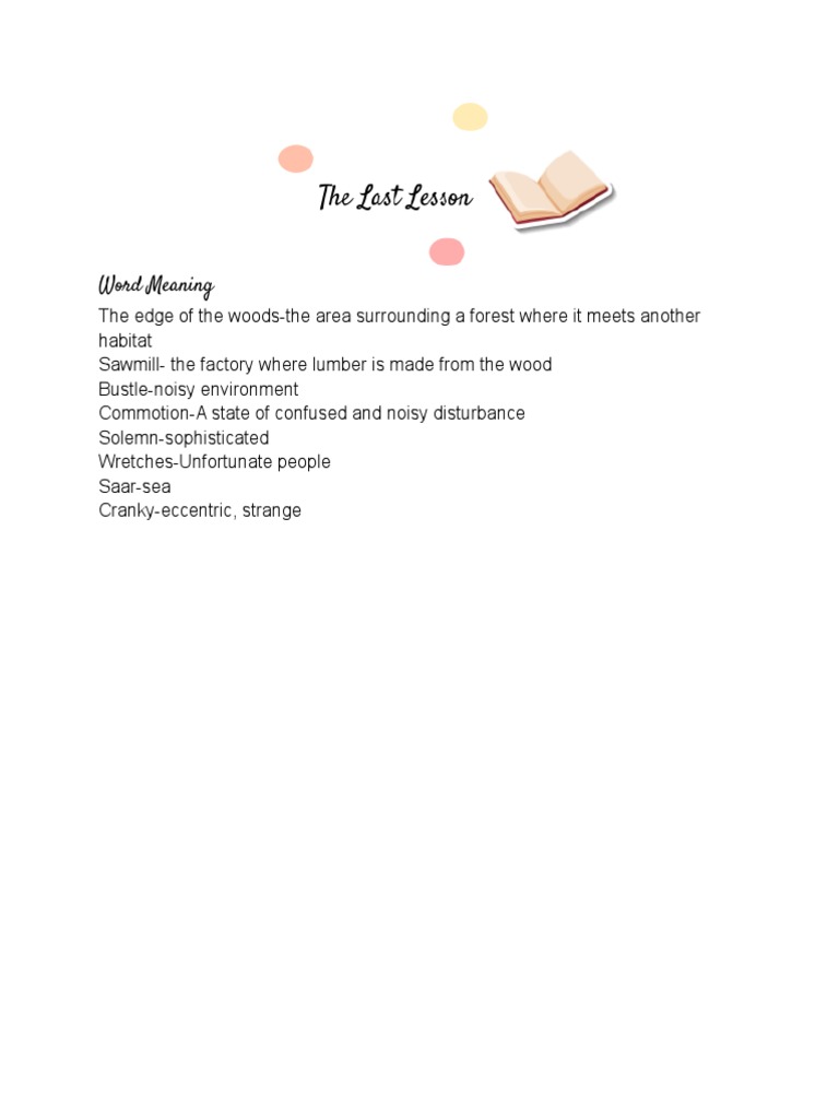 The Last Lesson Word Meanings | PDF