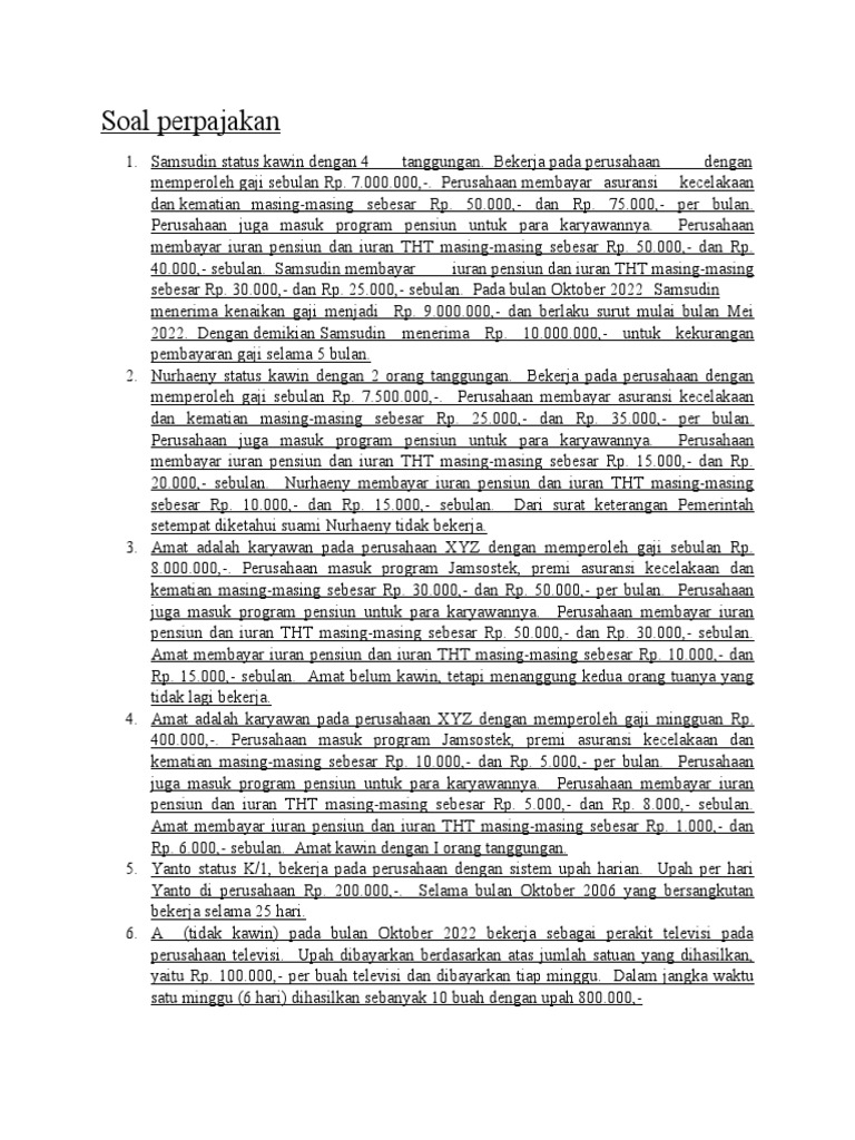 Soal Perpajakan | PDF