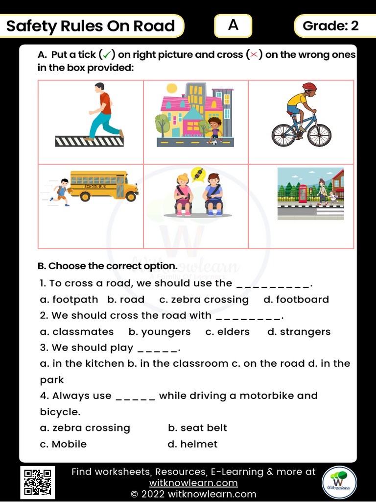 Safety Rules On Road For Class 2 Worksheet With Answer 0 2022 28-08 ...
