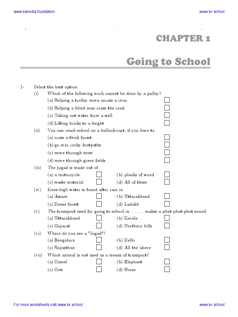 CH 1 Going To School | PDF