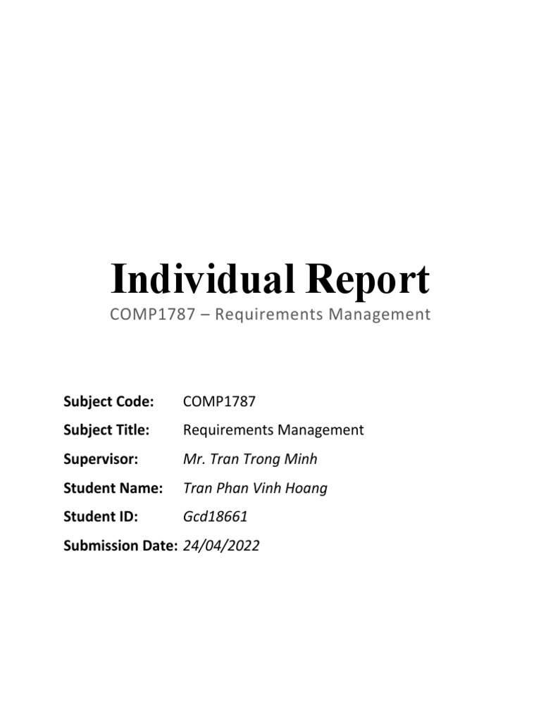 COMP1787 Requirements Management Guidance | PDF | Computers